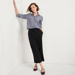 LANDS' END 7/8-Hose SPORT KNIT mit weitem Bein, Damen,  Schwarz, Baumwolle, by Lands' End