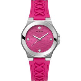 Guess Quarzuhr &raquo;CORSET&laquo; Armbanduhr, Damenuhr fuchsia H&uuml;bsche Damenarmbanduhr