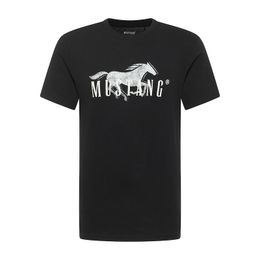 Mustang Kurzarmshirt »Herren Style Austin« schwarz L L Lässiger Schnitt