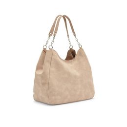 Vivance Henkeltasche »Schultertasche« mit silberfarbenen Details, Damentasche, Shopper, Handtasche VEGAN beige