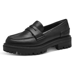 Tamaris Slipper, Loafer, Halbschuh, Schlupfschuh mit typischem Zierriegel schwarz 39 39 Klassischer Loafer mit Chunky Sohle