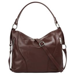Samantha Look Henkeltasche echt Leder, Made in Italy braun