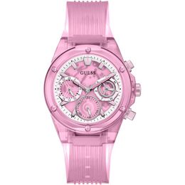 Guess Multifunktionsuhr »ATHENA« Armbanduhr, Quarzuhr, Damenuhr rosa Zauberhafte Multifunktionsuhr für Damen