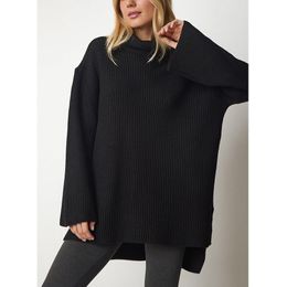 Milan Kiss Rollkragenpullover in Schwarz - 61% | Größe S | Damen-pullover-cardigans
