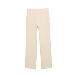 Tom Tailor Damen TTLEA Seersucker Straight Hose, beige, Uni, Gr. 42/32