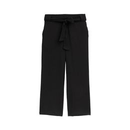 Tom Tailor Denim Damen High Waist Culotte Hose mit Bindeg&uuml;rtel, schwarz, Uni, Gr. L