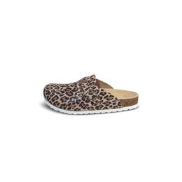 vitaform stylischer Clog Veloursleder leopard