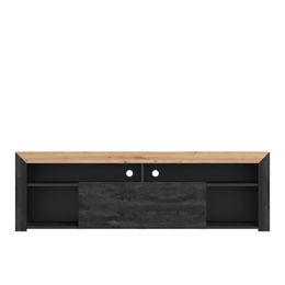 Lowboard Home Affaire "Almeida TV-Board", grau (carbon), B:180cm H:55cm T:41,5cm, FSC-zertifizierter Holzwerkstoff, Sideboards, TV-Kommode, Breite 180 cm