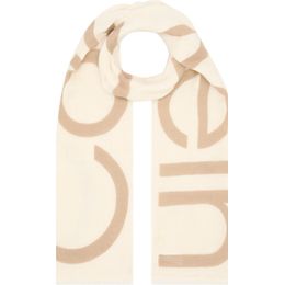 Schal Calvin Klein "BOLD LOGO COTTON HEMP SCARF", Damen, sea salt, doeskin, Baumwollmischung, gemustert, casual, Modetücher, mit Logo-Print