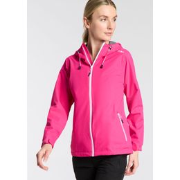 Regenjacke CMP, Damen, Gr. 36, pink (fuxia), Obermaterial: 100% Polyester. Futter: 100% Polyester, sportlich, Langarm eingesetzt abgestepptes Bündchen mit innenliegendem Gummizug,mit verstellbarem Klettverschluss, Jacken, Atmungsaktiv & Winddicht & Wasserdicht