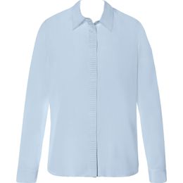 Damen Langarm-Bluse mit verdeckter Knopfleiste hellblau, Gr&ouml;&szlig;e 44