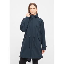 Softshelljacke Derbe "Island Friese", Damen, Gr. 34, blau (navy, lavender gray), Obermaterial: 100% Polyester. Innenmaterial: 100% Polyester, tailored fit, Raglan&auml;rmel normaler Saum, Jacken Softshelljacke, wasserabweisend, winddicht, Kapuze