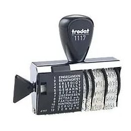 trodat 1117 Textstempel mit Datum Grau, Rot 8 x 2 x 7 cm
