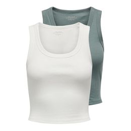 Only Top 'ONLEasy' Damen Größe M khaki / weiß