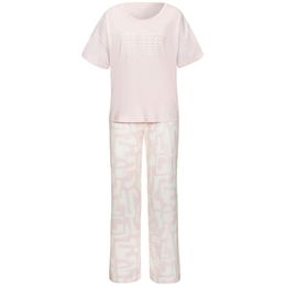 s.Oliver Pyjama Damen Gr&ouml;&szlig;e S/M rosa / wei&szlig; Winterkleid