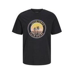 Jack & Jones JACK & JONES T-Shirt 'JJPalm' Herren Gr&ouml;&szlig;e XL gelb / orange / schwarz / wei&szlig;