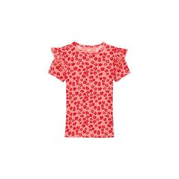 WE Fashion T-Shirt M&auml;dchen Gr&ouml;&szlig;e 92 koralle / rot / wei&szlig;