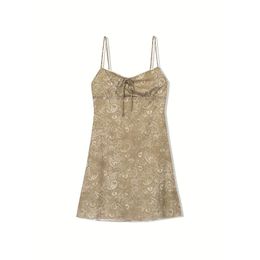 Bershka Kleid Damen Größe 40 beige / khaki Winterkleid