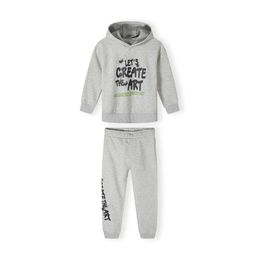 MINOTI Jogginganzug Jungen Gr&ouml;&szlig;e 104/110 grau / gr&uuml;n / schwarz