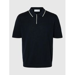 Selected Poloshirt Herren Gr&ouml;&szlig;e XXL dunkelblau / wei&szlig;