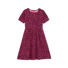 WE Fashion Kleid M&auml;dchen Gr&ouml;&szlig;e 134/140 neonpink / schwarz