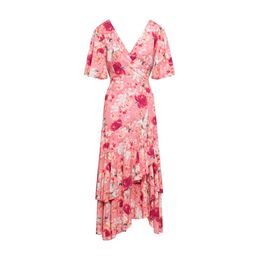 Quiosque Kleid Damen Gr&ouml;&szlig;e 48 gr&uuml;n / rosa / rot / wei&szlig; Winterkleid