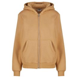 Urban Classics Zip-Up Hoodie female Beige size XXXL-4XL