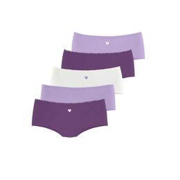 Lascana Panty Damen Gr&ouml;&szlig;e M brombeer / helllila / wei&szlig;