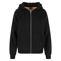 Urban Classics Zip-Up Hoodie female Black size XXXL-4XL