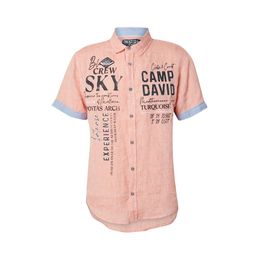 CAMP DAVID Hemd Herren Gr&ouml;&szlig;e XXL blue denim / apricot / schwarz