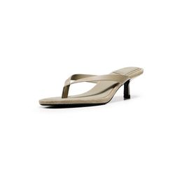 Bershka T-Bar Sandals female Beige size 37