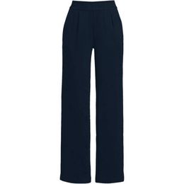 LANDS' END Jersey-Bundfaltenhose mit weitem Bein, Damen,  Blau, Baumwolle, by Lands' End