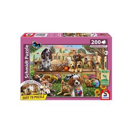 Schmidt Spiele 200tlg. Puzzle "Gartenpicknick für Hund und Katze" - ab 8 Jahren - 27% | Gesellschaftsspiele
