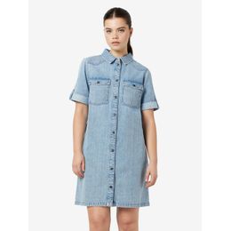 Jeanskleid Noisy may "NMNEW SIGNE S/S DENIM DRESS VI003LB NOOS", Damen, Gr. M (38), N-Gr, blau (light blau denim), Denim/Jeans, Obermaterial: 100% Baumwolle, unifarben, modisch, Kurzarm, Kleider