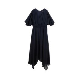 Tom Tailor Damen Chiffon Maxi-Kleid, blau, Uni, Gr. 36