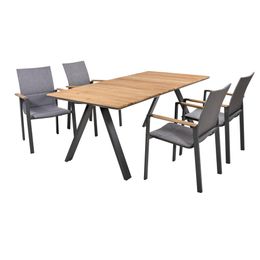 Garden Pleasure Gartenmöbel-Set 'Davina' anthrazit 5-teilig