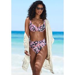Sunseeker Highwaist-Bikini-Hose 'Palina' schwarz Gr. 36. Mit Gürtel. Nachhaltig.