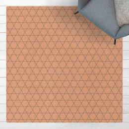 Bilderwelten Kork-Teppich modern schwarz weiss Korkmatte - Einfaches Rautenmuster - Geometrisch Wohnzimmer Schlafzimmer