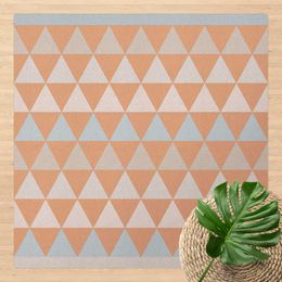 Kork-Teppich - Geometrisches Muster Dreiecke mit Balken - Illustration grau Korkmatte Geometrisch Wohnzimmer Schlafzimmer