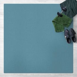 Bilderwelten Kork-Teppich Unifarben blau Korkmatte - Meerblau - Deko Wohnzimmer Schlafzimmer