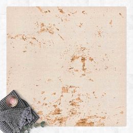 Bilderwelten Kork-Teppich Abstrakt beige Korkmatte - Goldene Patina auf Hellbeige - Deko Wohnzimmer Schlafzimmer