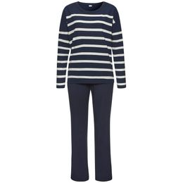 s.Oliver Pyjama Damen Gr&ouml;&szlig;e S/M marine / wei&szlig; Winterkleid