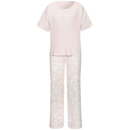 s.Oliver Pyjama Damen Gr&ouml;&szlig;e S/M rosa / wei&szlig; Winterkleid