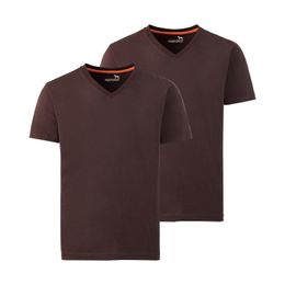 Parforce Doppelpack T-Shirts V-Neck Braun (Gr&ouml;&szlig;e: S)