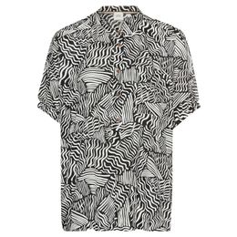 Camel Active Halbarm-Blusenshirt Allover-Print Schwarz/Weiß (Größe: L)