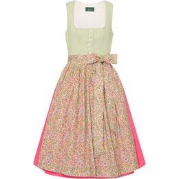 Luis Steindl Midi-Dirndl Gr&uuml;n/Pink (Gr&ouml;&szlig;e: 44)