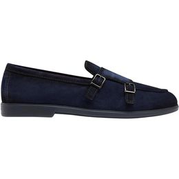 Santoni Loafer - Navy Blue Almond Toe Moccasins - Gr. UK_12 - in Wei&szlig; - f&uuml;r Damen
