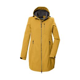 Softshellparka Killtec "KOS 370 WMN SFTSHLL PRK", Damen, Gr. 42, gelb (dunkelgelb), Oberstoff: Oberseite: 90% Polyester, 10% Elasthan, Rückseite: 100% Polyester, sportlich, Jacken