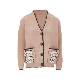 IMMY Strickjacke Damen Größe M ecru / braun / puder
