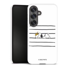 DeinDesign Galaxy S25 Handy Panzer Handyh&uuml;lle robuste Outdoor H&uuml;lle Schutzh&uuml;lle gl&auml;nzend Snoopy Dog Peanuts Tough Case